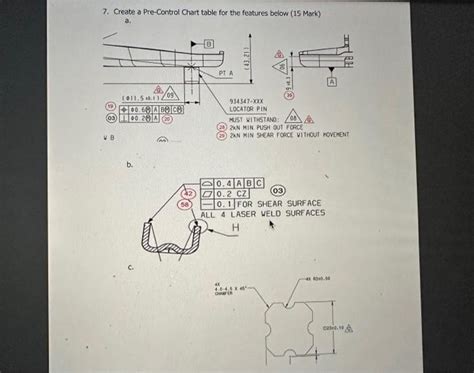 Solved Create A Pre Control Chart Table For The Features Chegg Com