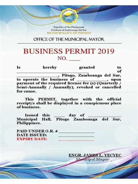 Business Permit Sample Pdf