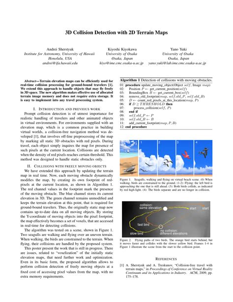 Pdf 3d Collision Detection With 2d Terrain Maps