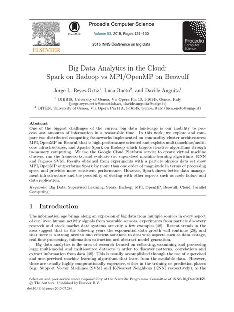 Spark On Hadoop Vs Mpi Openmp On Beowulf Pdf Apache Spark Apache Hadoop