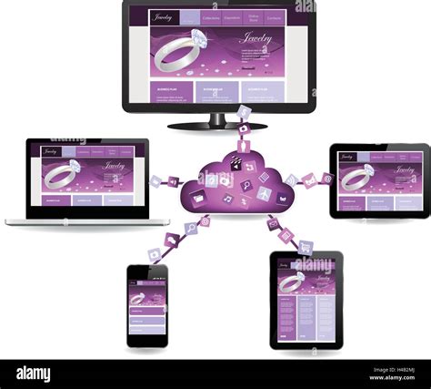 Cloud Computing Concept Design Devices Connected To The Cloud Stock Vector Image And Art Alamy