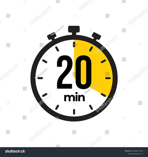 20 Minute Timer Clock Stopwatch Isolated Stock Vector Royalty Free 2493277127 Shutterstock