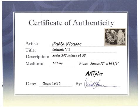 Charitybuzz Picasso Signed Etching Etreinte Vii From The Famous 347 Series