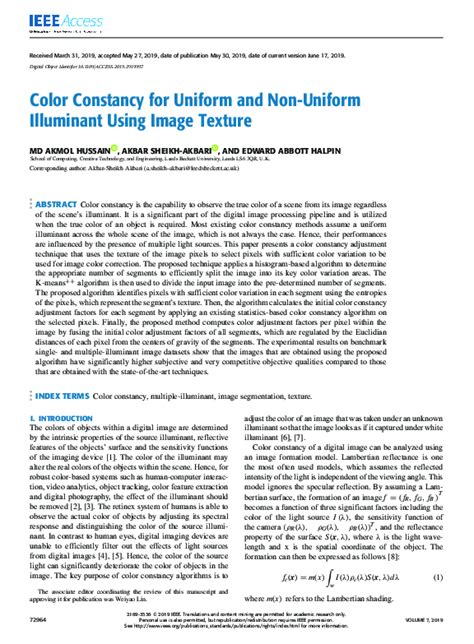 Pdf Enhanced Color Constancy Using Image Texture Analysis