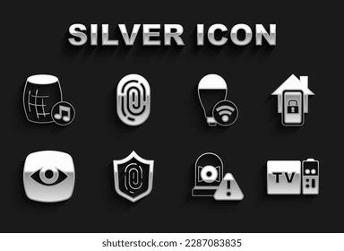 Set Fingerprint Mobile Smart Home Multimedia Stock Vector Royalty Free Shutterstock
