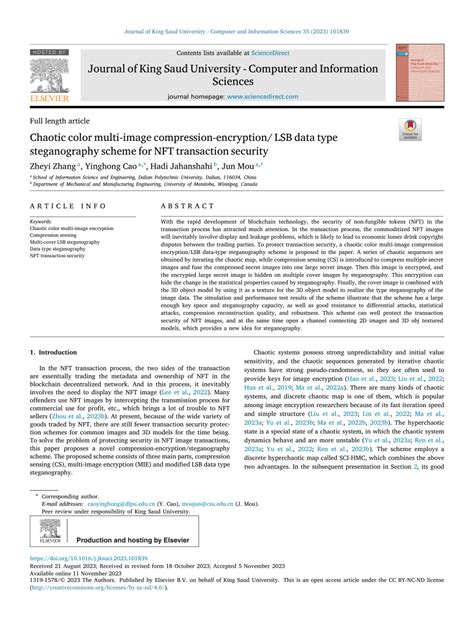 Pdf Chaotic Color Multi Image Compression Encryption Lsb Data Type