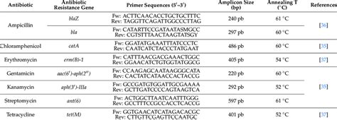Primers For Antibiotic Resistance Genes Download Scientific Diagram