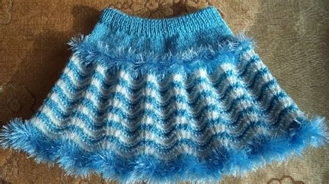 Юбка вязаная детская Вязание спицами Узор ВОЛНЫ Youtube