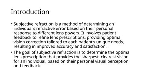 Subjective Refraction A Clinical Guide For Beginners Pptx Eye And Vision Conditions