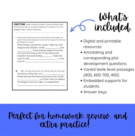Plot Diagram Elements 5th6th Grade Differentiated Reading And Writing
