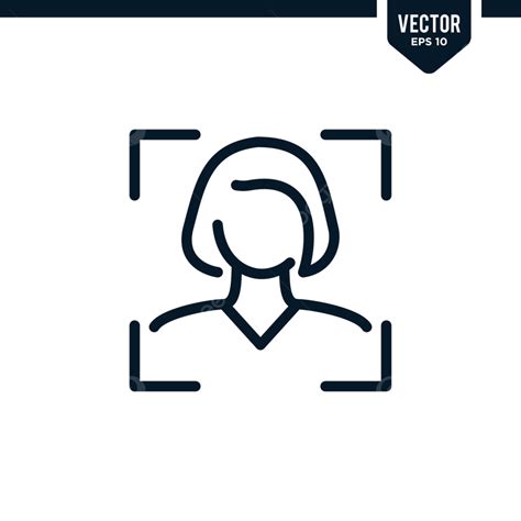 Face Recognition Or Face Detection Icon Collection In Outlined Or Line Art Style Recognition