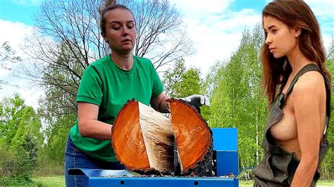 Incredible Firewood Chopping Powerful Fast Log Splitter In Action YouTube