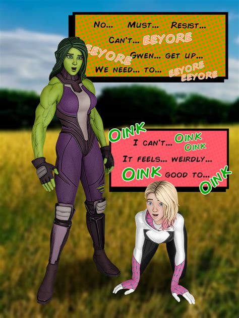 She Hulk And Spider Gwen The Farm 7 By Saltygauntlet On Deviantart