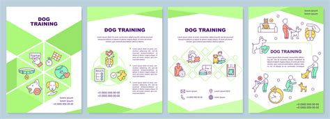 Dog Training Green Brochure Template Dog Obedience Class Leaflet