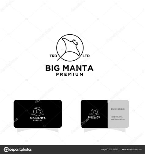 Black Manta Ray Isolated Background Black Logo Illustration Design