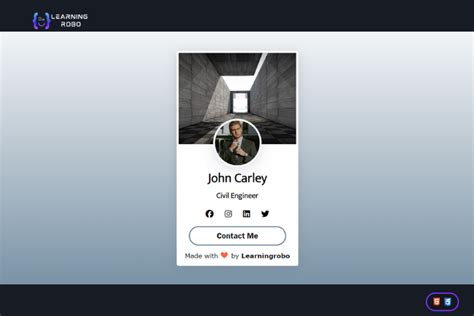 Social Profile Card Design Using Html And Css