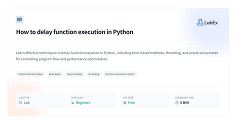 How To Delay Function Execution In Python Labex