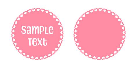 하트 패턴 텍스트 프레임이 있는 둥근 가리비 프레임 파스텔 귀여운 발렌타인 프레임 테두리 가리비에 대한 스톡 벡터 아트 및 기타