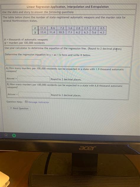 Solved Linear Regression Application Interpolation And