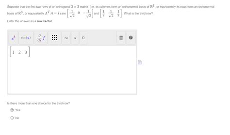 Solved Suppose That The First Two Rows Of An Orthogonal 3×3