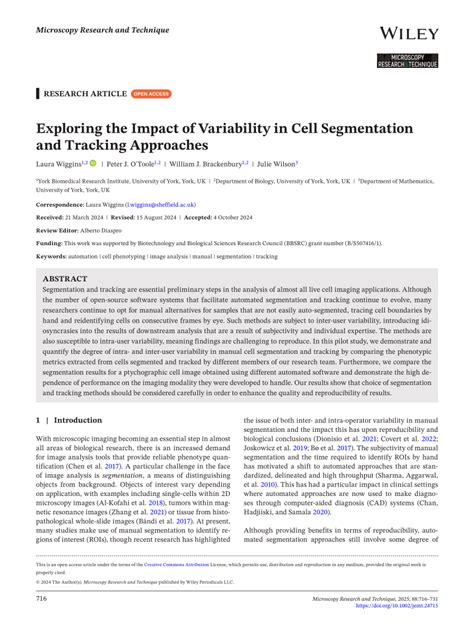 Pdf Exploring The Impact Of Variability In Cell Segmentation And