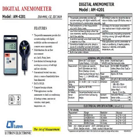 Digital Anemometer Model Am 4201 For Industrial At ₹ 12500 Piece In Thane