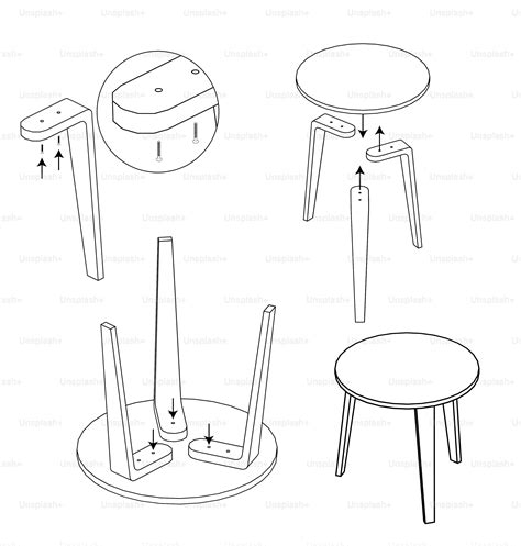 Assembly Instructions Show How To Build A Small Table Vector