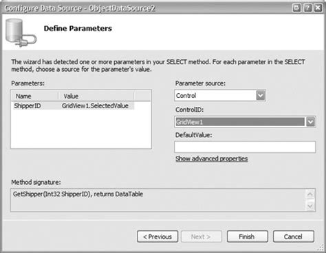 the objectdatasource control asp 2 0 illustrated