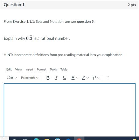 solved question 1 2 pts from exercise 1 1 1 sets and