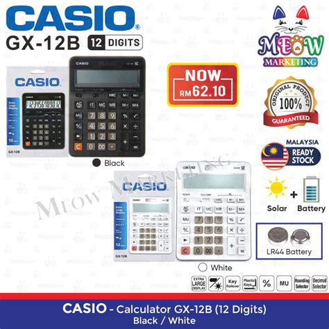 Casio Calculator Gx 12b 12 Digits Original Lazada