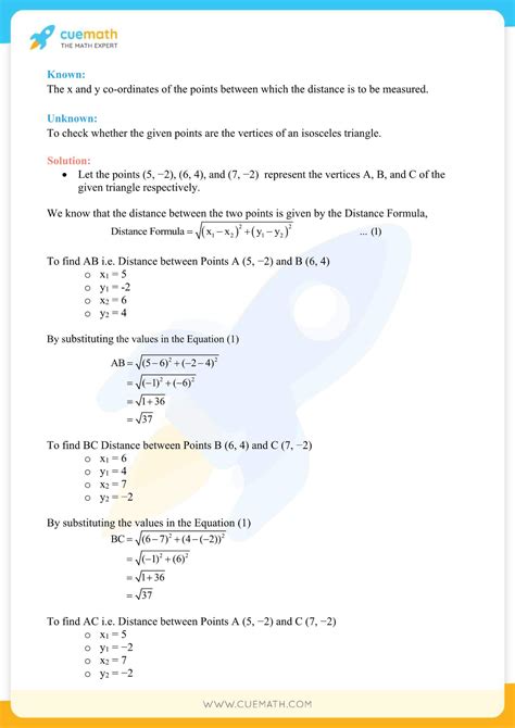 Ncert Solutions Class 10 Maths Chapter 7 Exercise 71 Coordinate Geometry