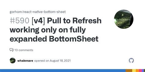 V4 Pull To Refresh Working Only On Fully Expanded Bottomsheet · Issue