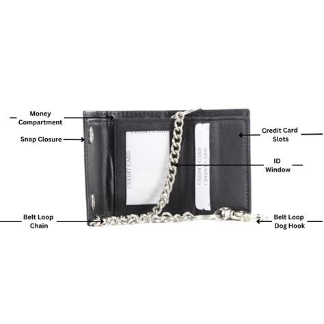 Vegan Leather Classic Style Chain Wallet Vl520 Chain Leather Impressions