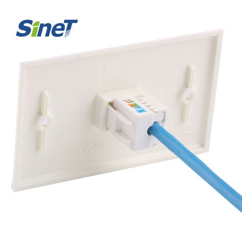 Right Angled Shettered Face Plate Single Port For Structured Cabling System Structured Cabling