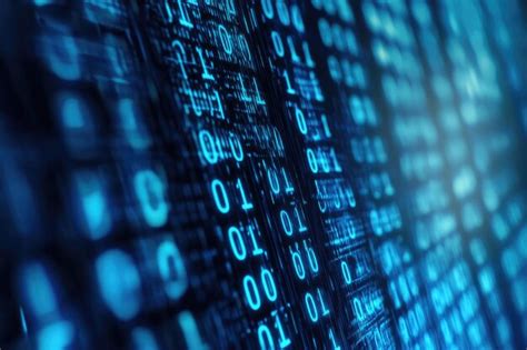 Blue Digital Binary Code Streaming On A Computer Screen Creating A Futuristic And Hightech