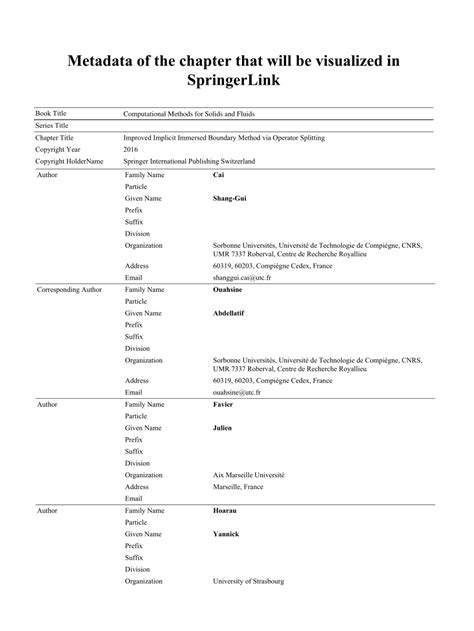Pdf Improved Implicit Immersed Boundary Method Via Operator Splitting Computational Methods