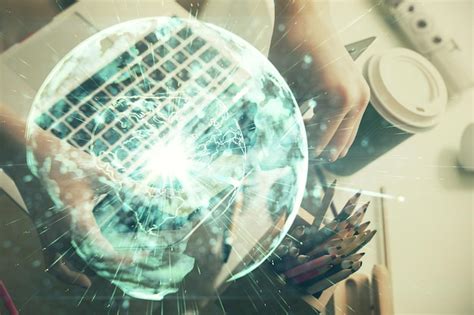 Premium Photo Multi Exposure Of Woman Hands Typing On Computer And