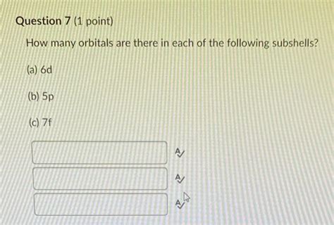 Solved How Many Orbitals Are There In Each Of The Following Chegg Com