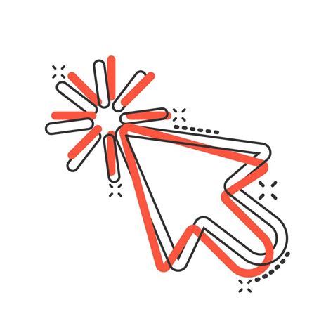 Computer Mouse Cursor Icon In Comic Style Arrow Cursor Vector Cartoon