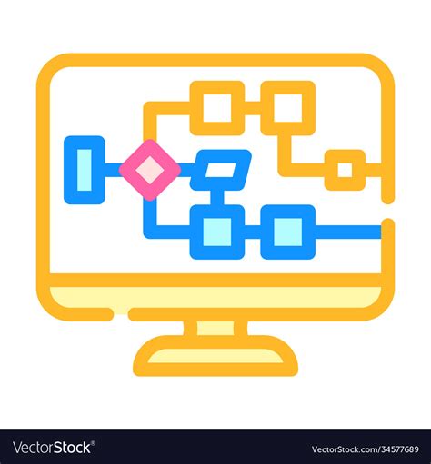 Electrical Circuit Computer Screen Color Icon Vector Image