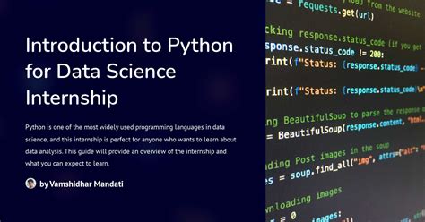 introduction to python for data science internship