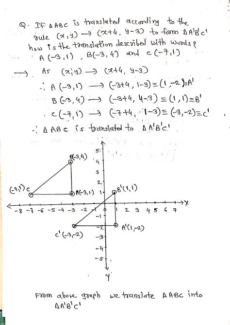[solved] Part A If ∆abc Is Translated According To The Rule X Y → X 4 Y − 3 To Form ∆a