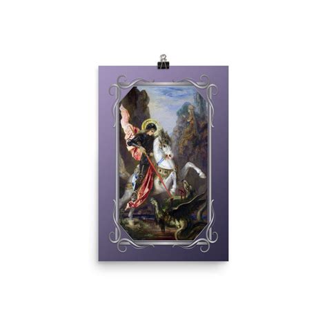 Saint George And The Dragon By Gustave Moreau Art Print Poster St
