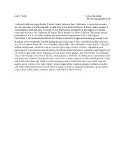 Lab 7 Soils Lab Docx Lab 7 Soils Grace Jarzabek Physical Geography Lab I Selected California