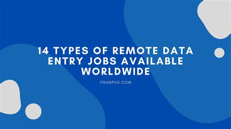 14 Types Of Remote Data Entry Jobs Available Worldwide