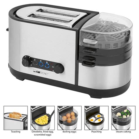Clatronic Clatronic Multifunktions-Toaster TAM 3688 edelstahl/schwarz