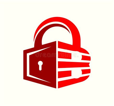 Firewall Unlocked Padlock With Keyhole B Logo Stock Vector