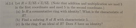 A ﻿is R ﻿a Commutative Ring With Identity What Is