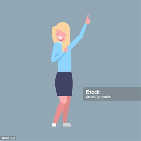 비즈니스 여자 포인트 손가락 여성 사무실 근로자 문자 사업가 기업 절연 가득 찬에 대한 스톡 벡터 아트 및 기타 이미지 가득 찬 가리키기 개념 Istock