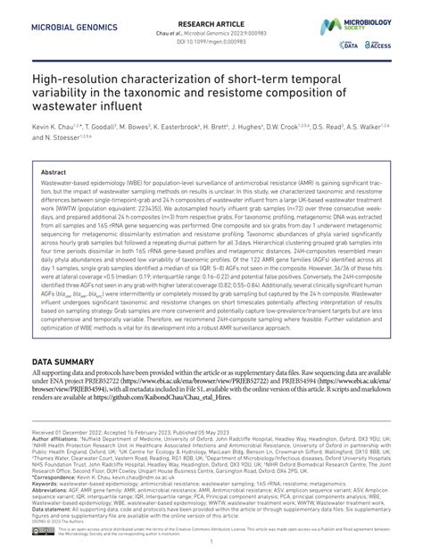 Pdf High Resolution Characterization Of Short Term Temporal Variability In The Taxonomic And